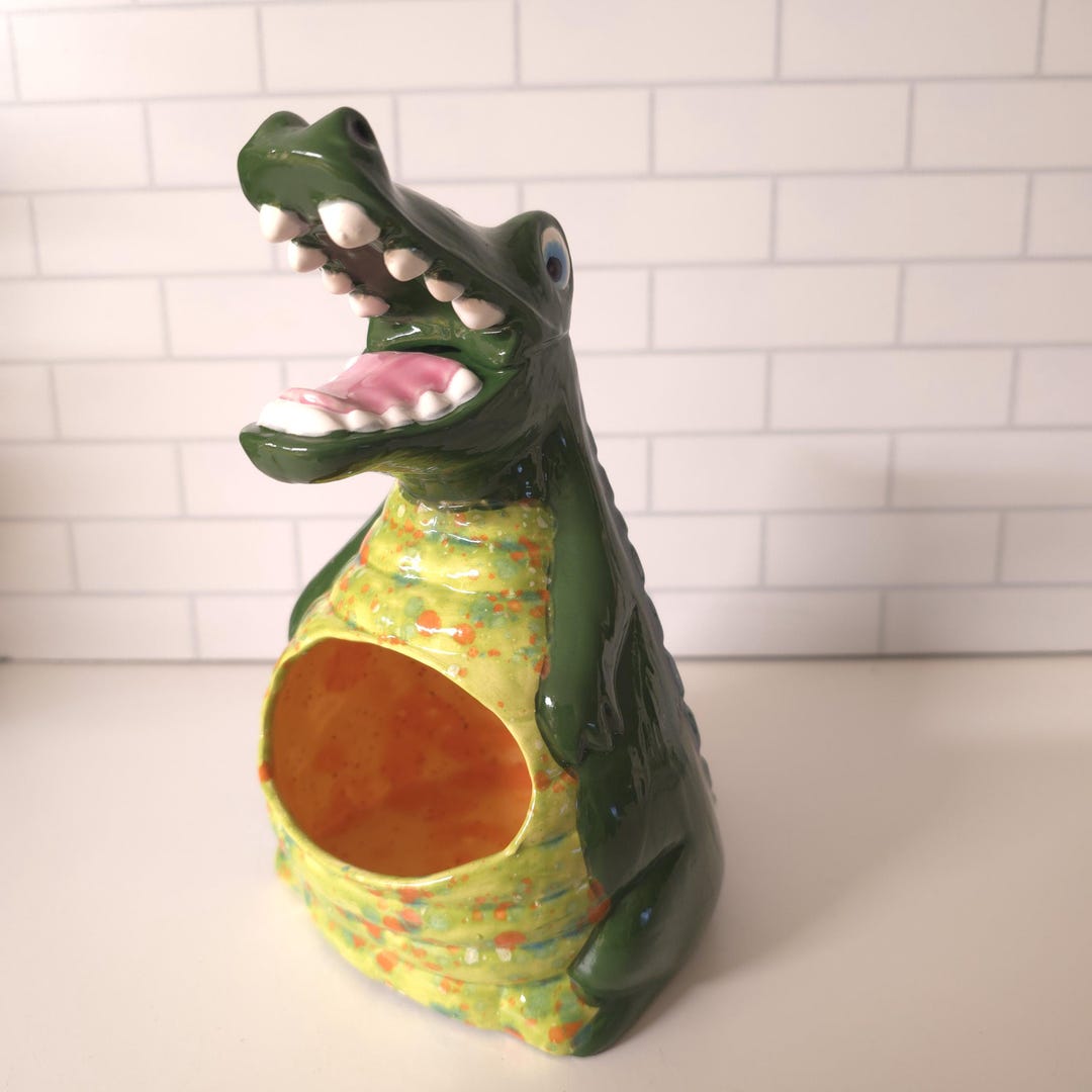 Retro Ceramic Alligator Sink Caddy: Handmade Sponge/airplant Holder - Etsy