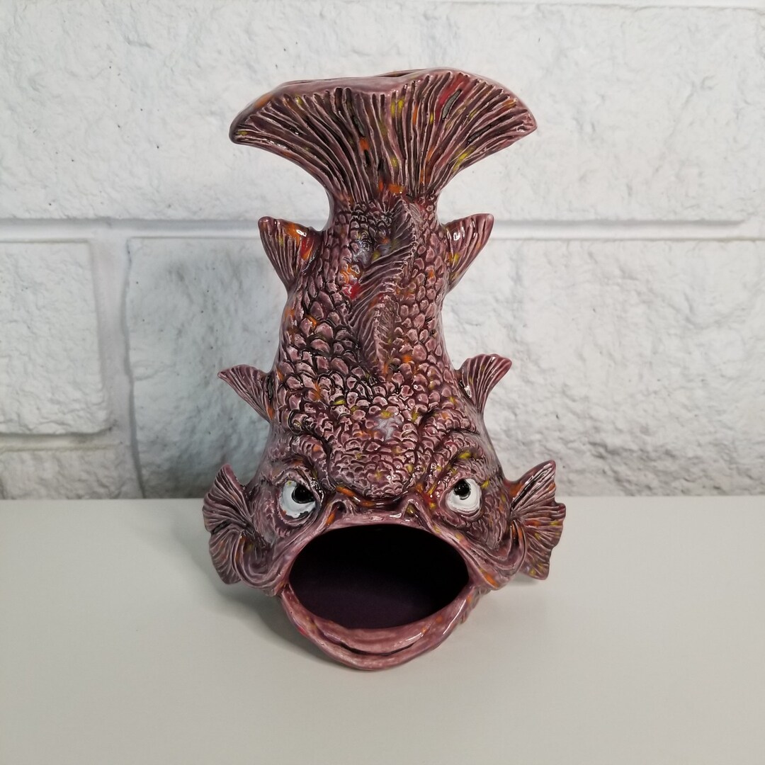 Retro Ceramic Angry Fish Chimenea, Chimney, Incense Burner, Goldfish ...