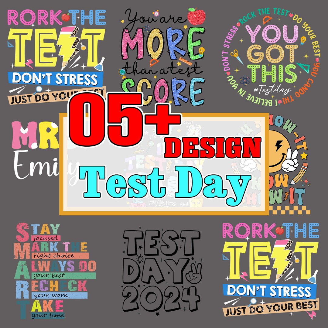 5 Test Day Png Bundle, State Testing Png, Testing Day Sublimation, Rock ...
