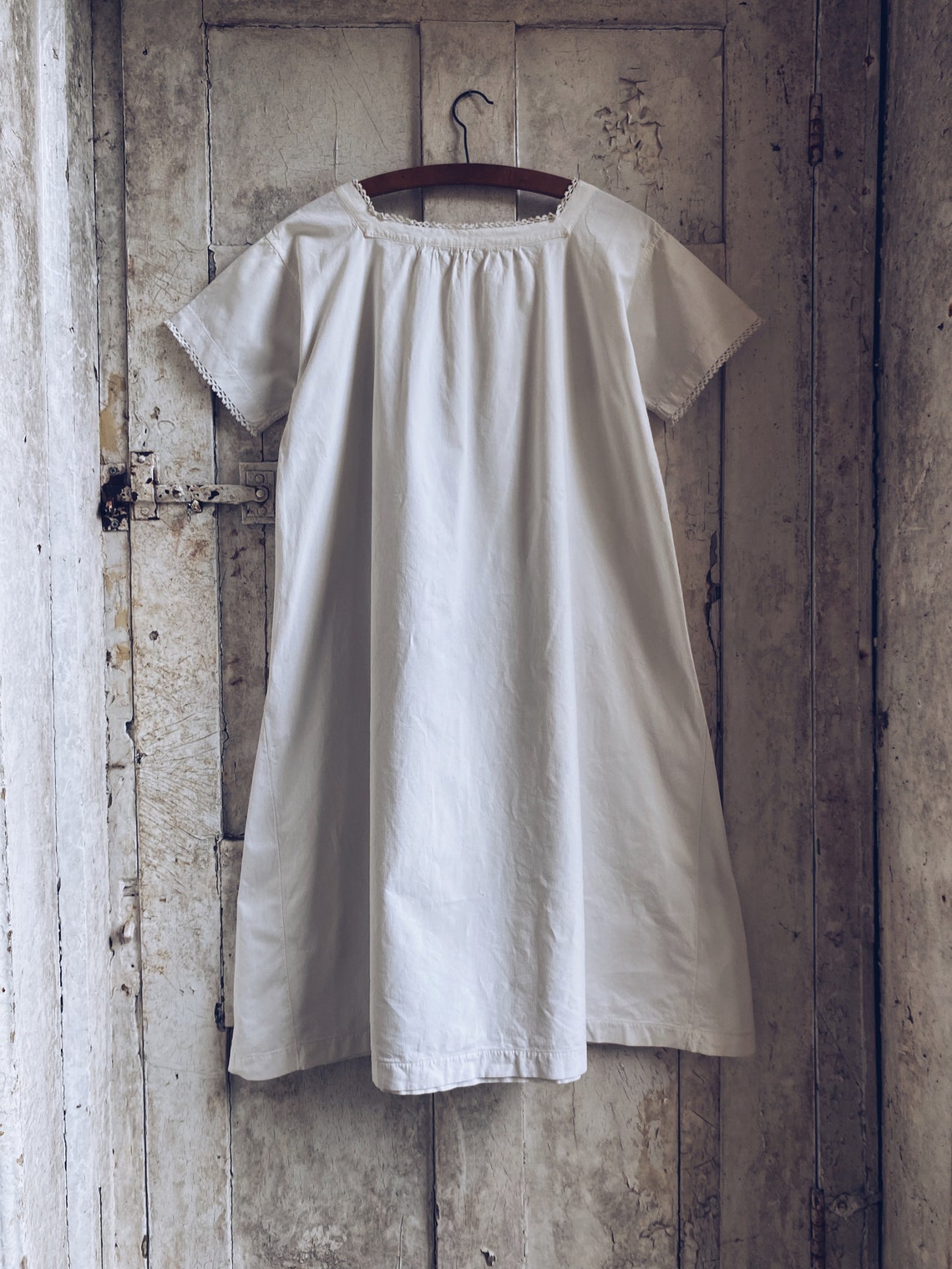 Antique French White Cotton Night Gown, Night Dress, Smock, Dress. C ...