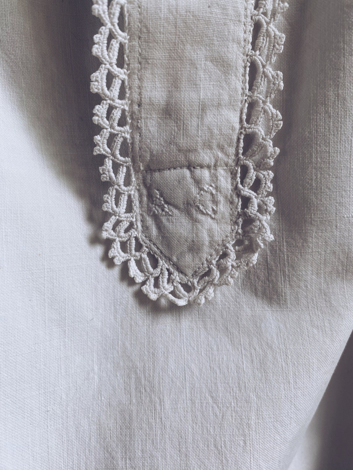 Antique French White Cotton Night Gown, Night Dress, Smock, Dress. C ...