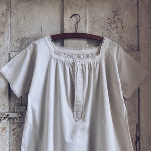 Antique French White Cotton Night Gown, Night Dress, Smock, Dress. C ...