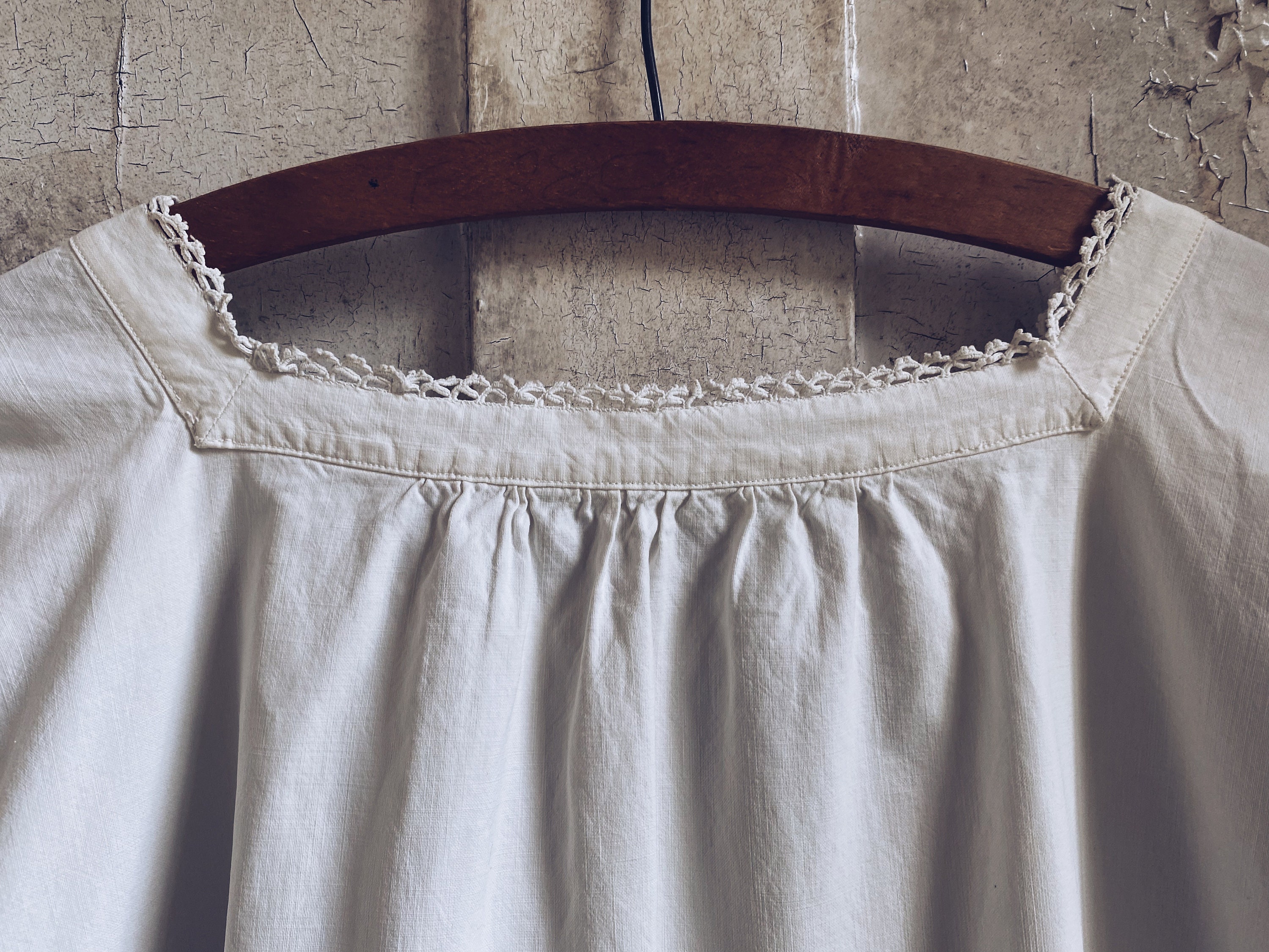 Antique French White Cotton Night Gown, Night Dress, Smock, Dress. C ...