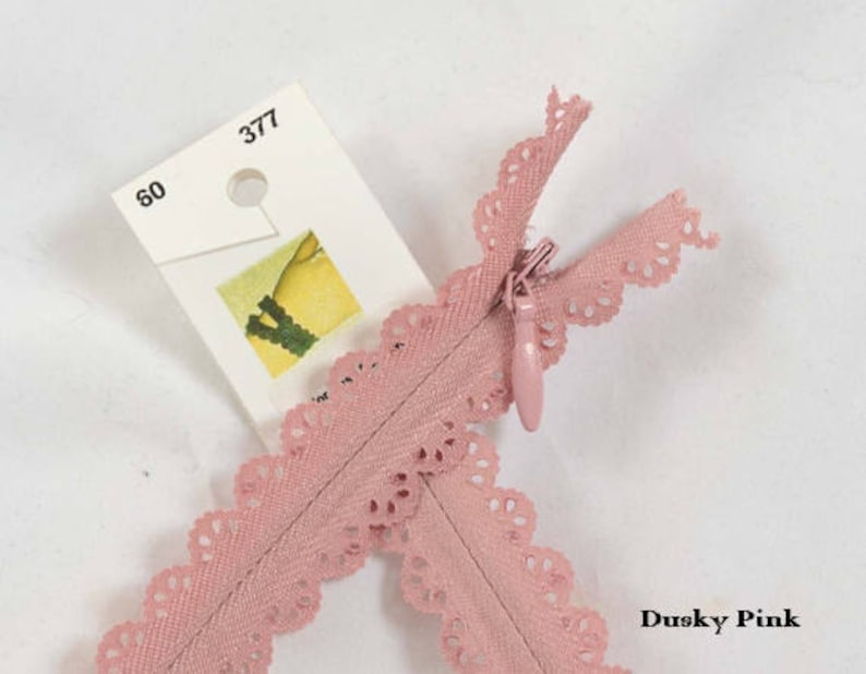 Lace Edge Zipper - 20cm 50cm 60cm - Decorative Lace Trim Zips - 9" 20 ...