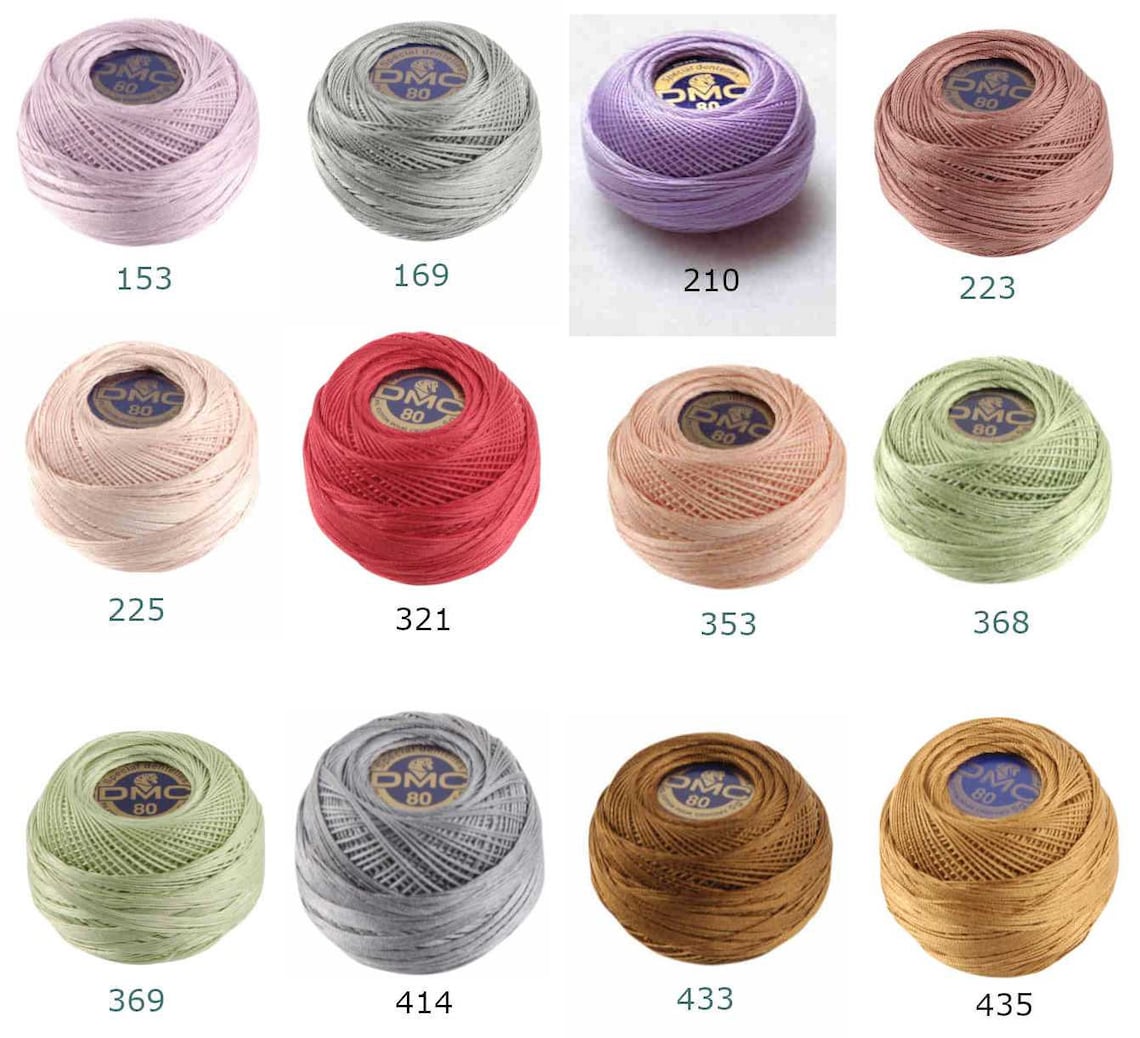 DMC 80 Fil A Dentelles Special Cotton Crochet Lace Bobbin Tatting ...
