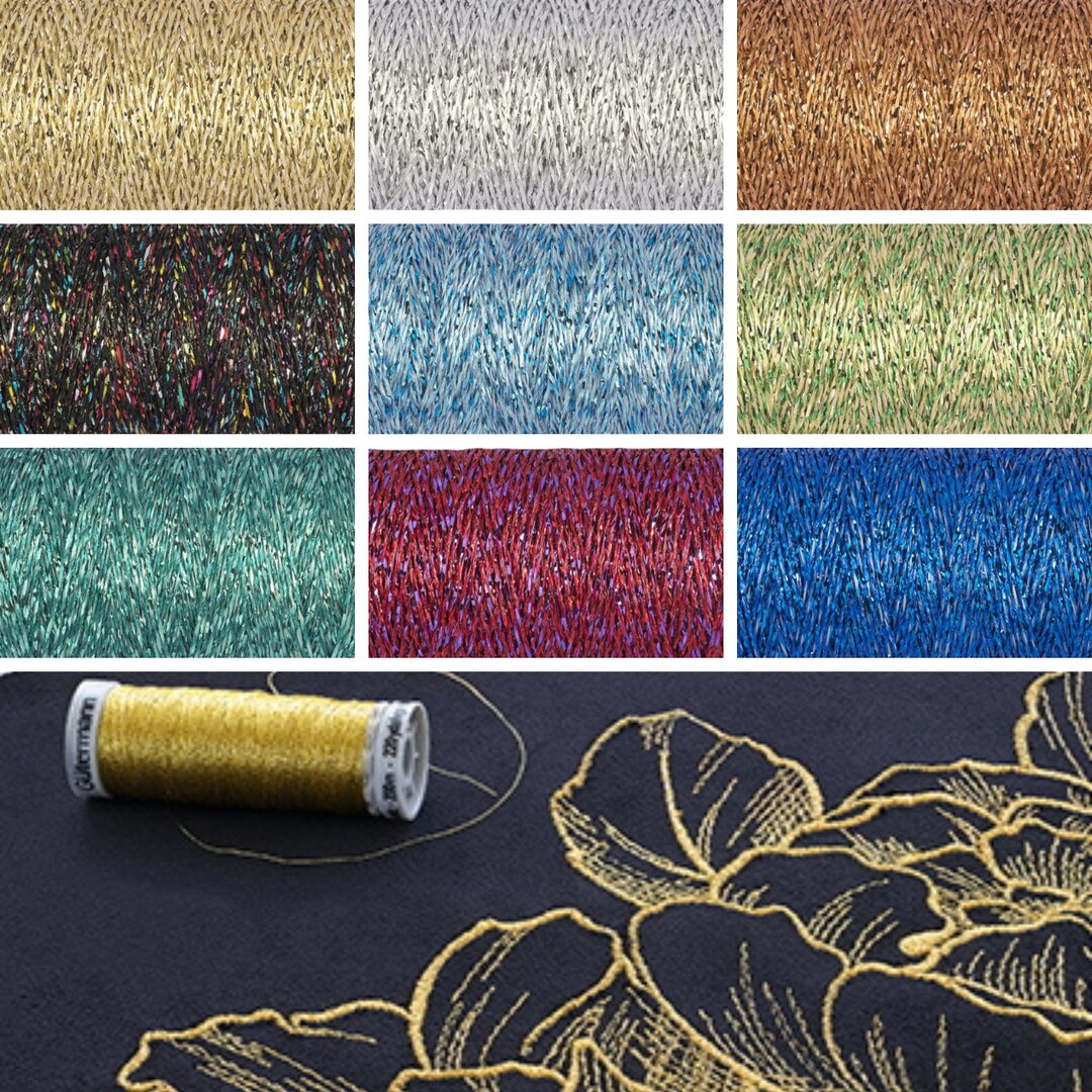 Gutermann Metallic Thread Sulky Decorative Ornamental Sewing Motif 50m ...