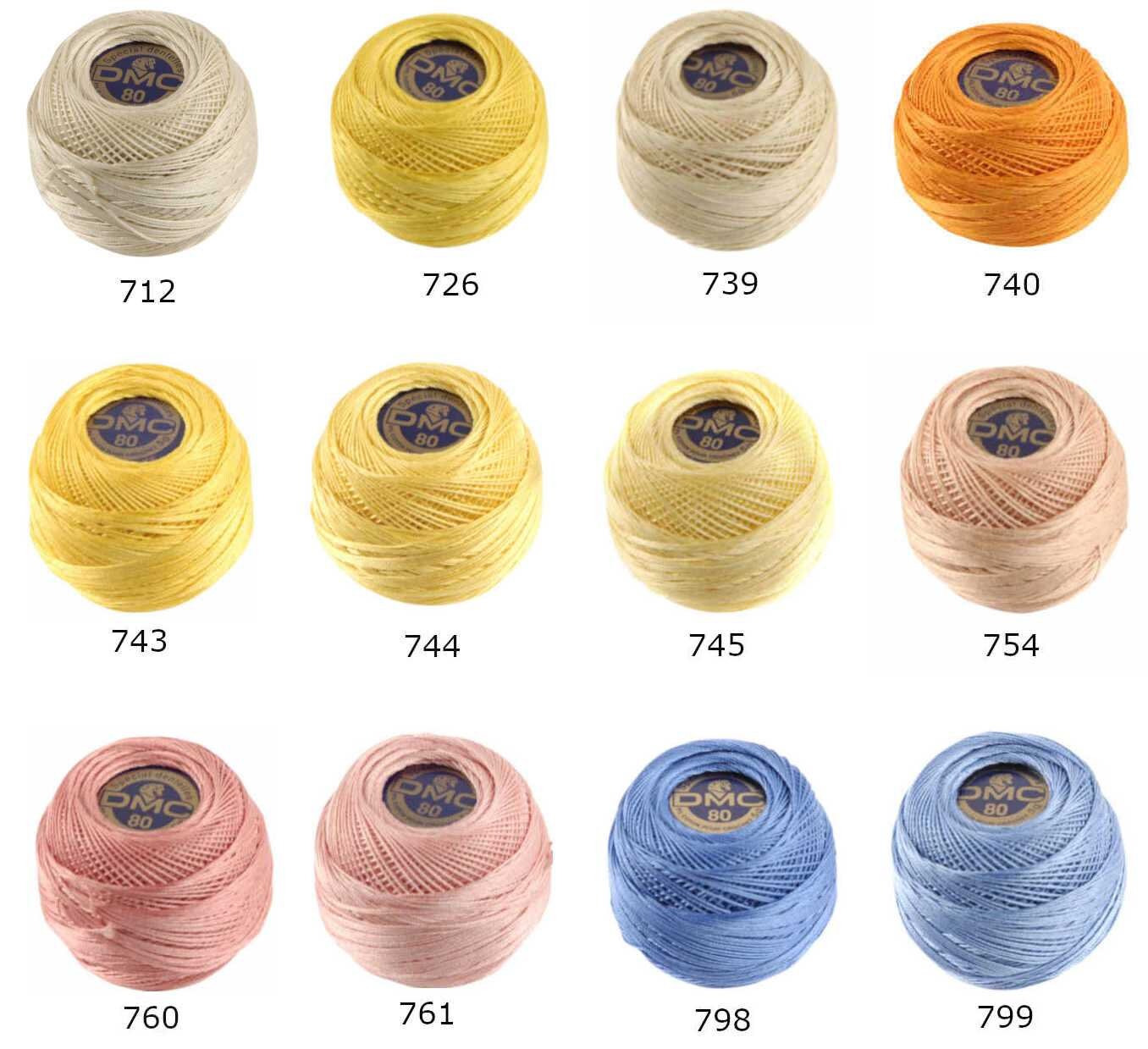 DMC 80 Fil A Dentelles Special Cotton Crochet Lace Bobbin Tatting ...
