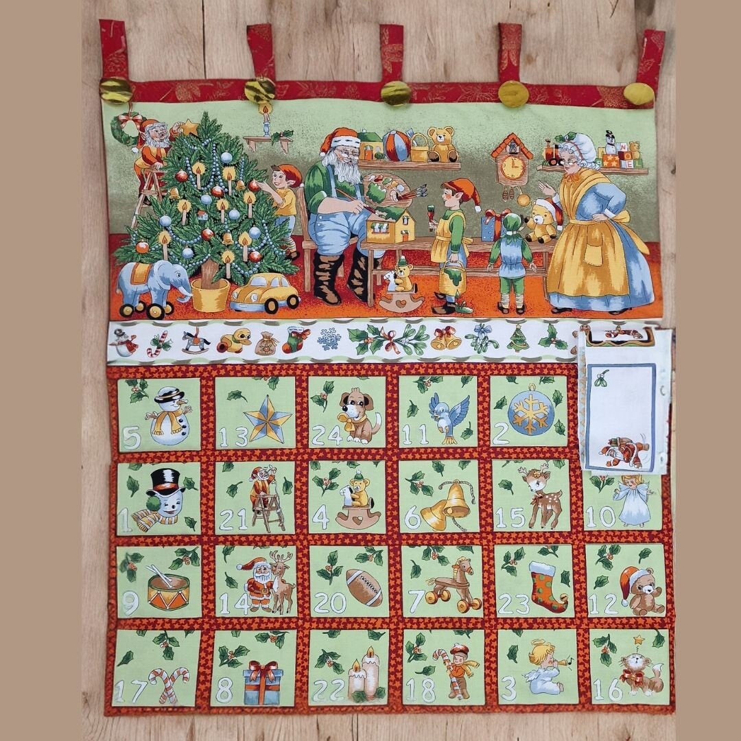 Santa Easy Fold up Advent Calendar Panel Make Your Own - Etsy UK