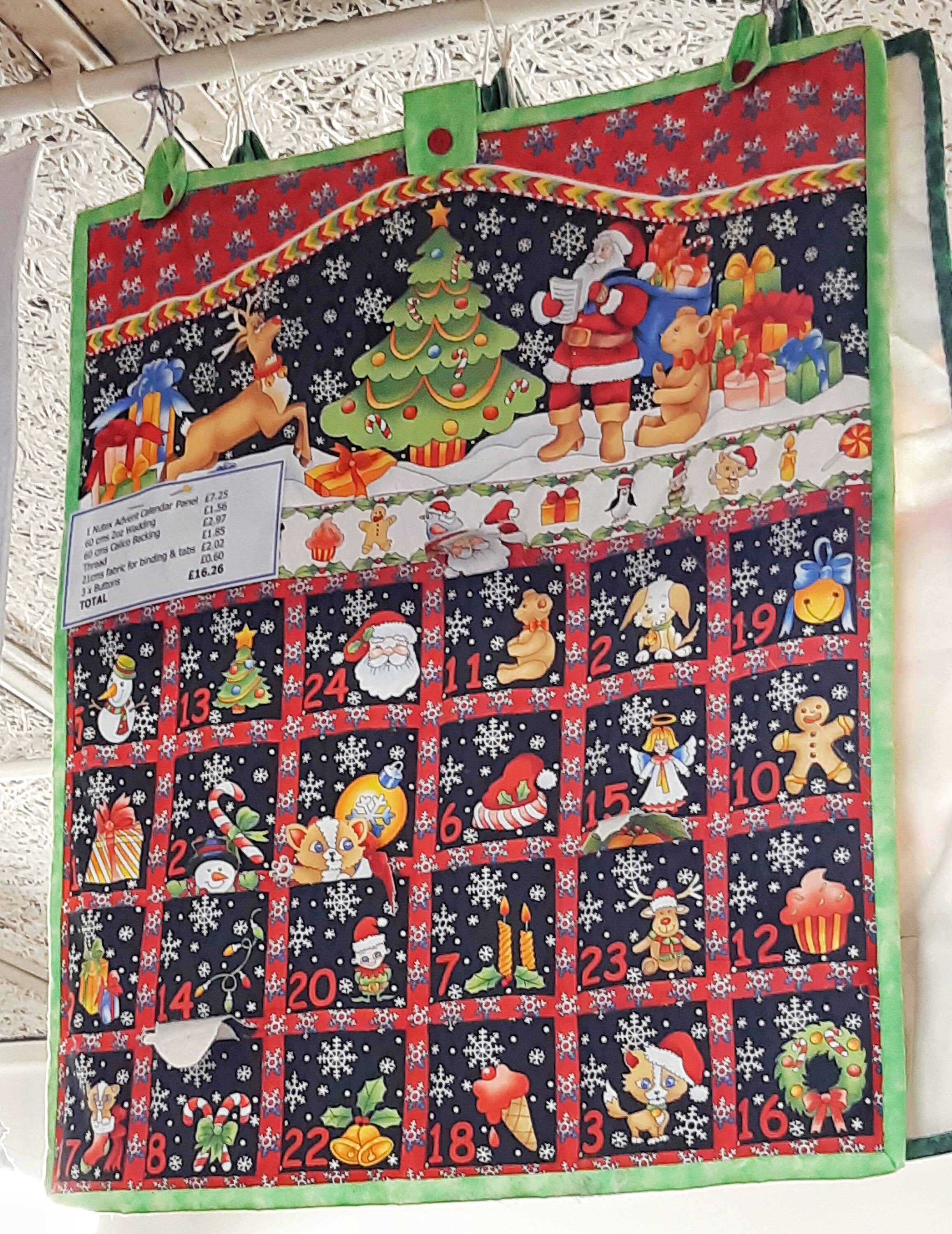 Santa Snowflake Easy Fold up Advent Calendar Panel Make Your - Etsy UK