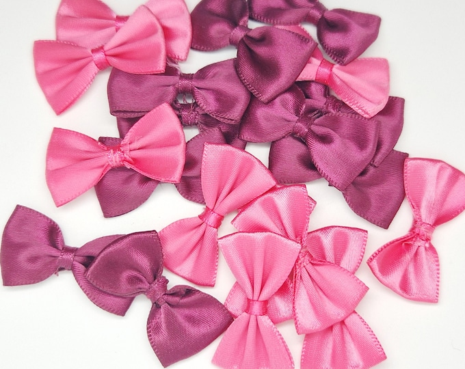 10 PCS - 2.2cm / 0.86" Premium Tiny Sewing on Satin Ribbon Bows, in 18 ...