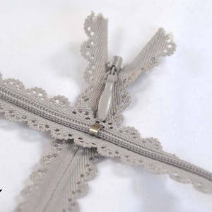 Pretty Lace-edged Stephanoise Zippers in Black, Pink, Grey, Lime, White ...