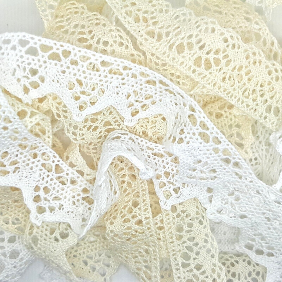 Cluny Cotton Bobbin Lace Trim Crochet Ribbon 16mm 20mm 25mm 30mm Wide ...