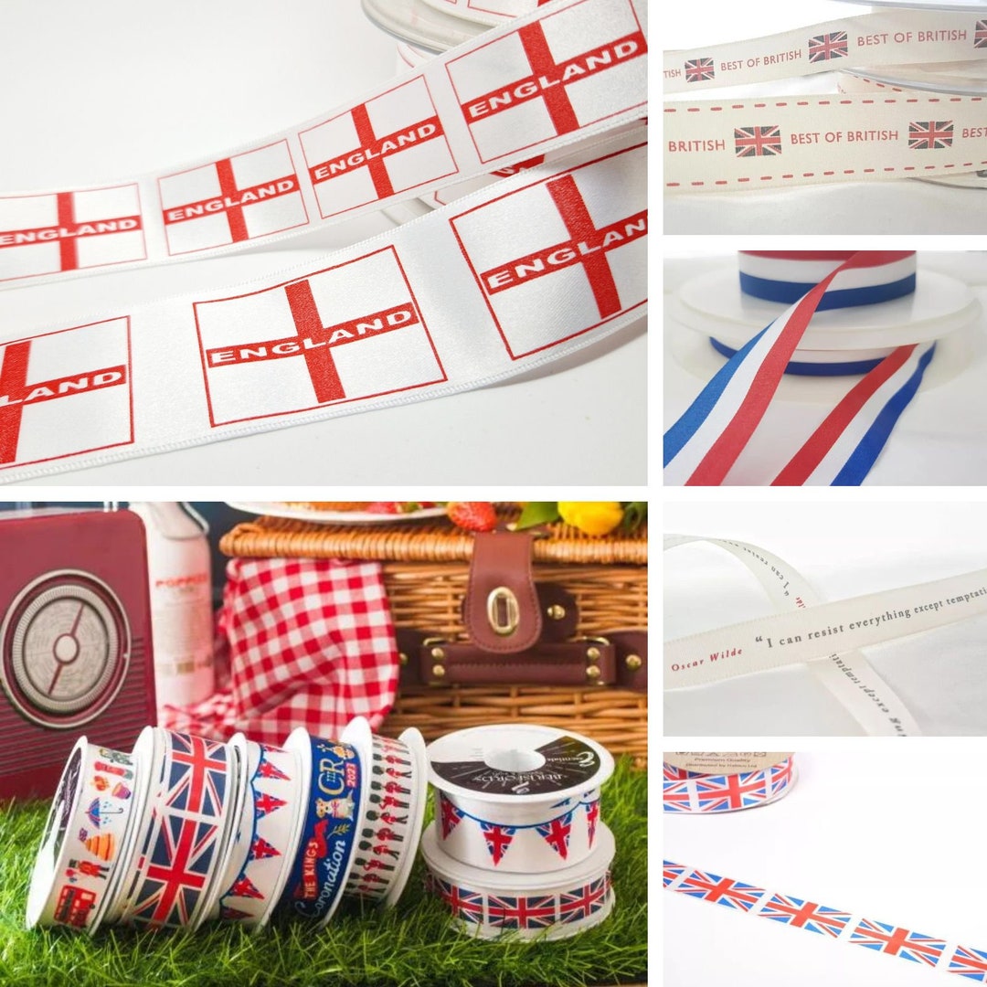 England Flag Ribbon British London Union Jack Football Decor Trimming 1 ...