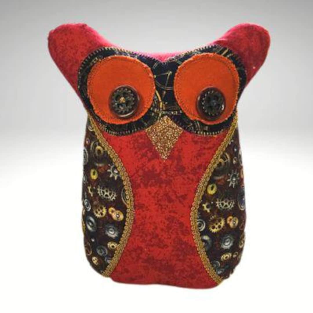 Perky the Steampunk Owl Cushion Kit Patchwork Sewing Beginner Gift - Etsy