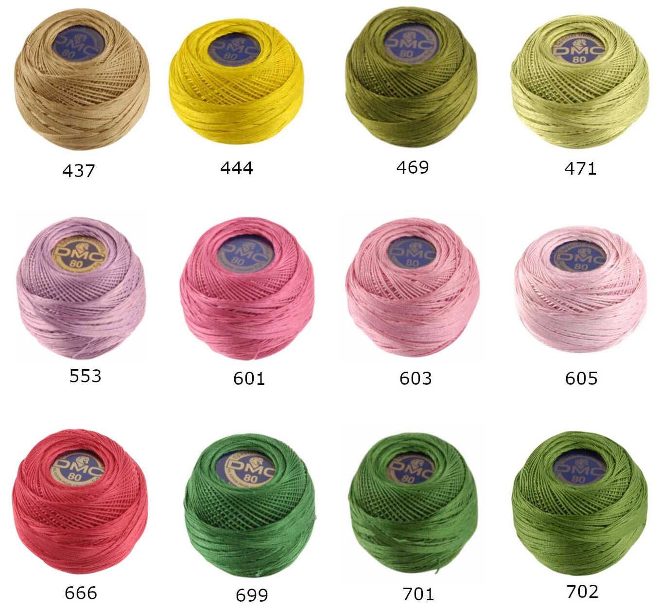 DMC 80 Fil A Dentelles Special Cotton Crochet Lace Bobbin Tatting ...