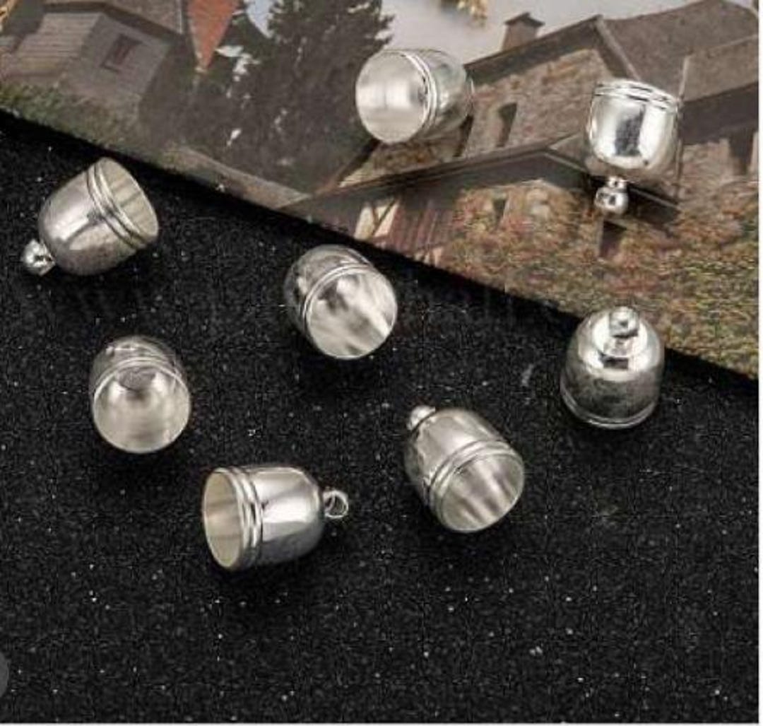 Brass Cord End Caps 14mm X 10mm for 8mm Cords in Gold Silver Platinum ...