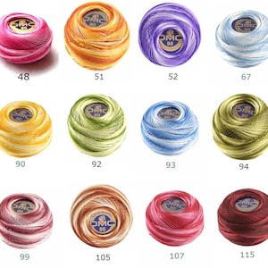 DMC 80 Fil A Dentelles Special Cotton Crochet Lace Bobbin Tatting ...