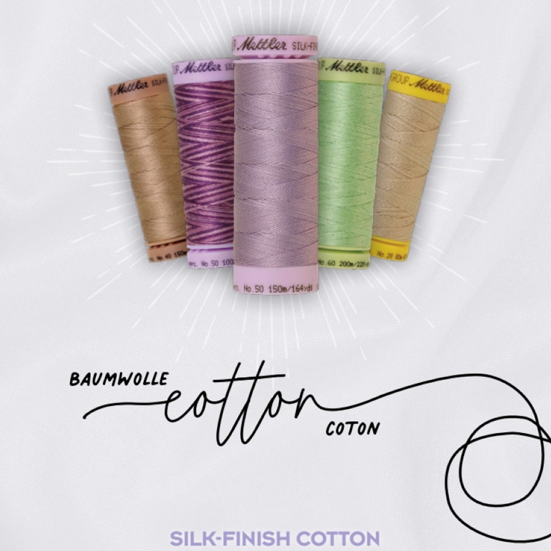 Mettler Silk Finish Cotton 50 Thread Multi Sewing Machine Embroidery ...