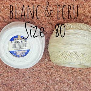 DMC Cordonnet Lace Crochet Cotton Yarn Thread | Blanc White Ecru Cream ...