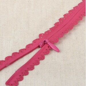 Lace Edge Zipper - 20cm 55cm 60cm - Decorative Lace Trim Zips - 9" 22 ...