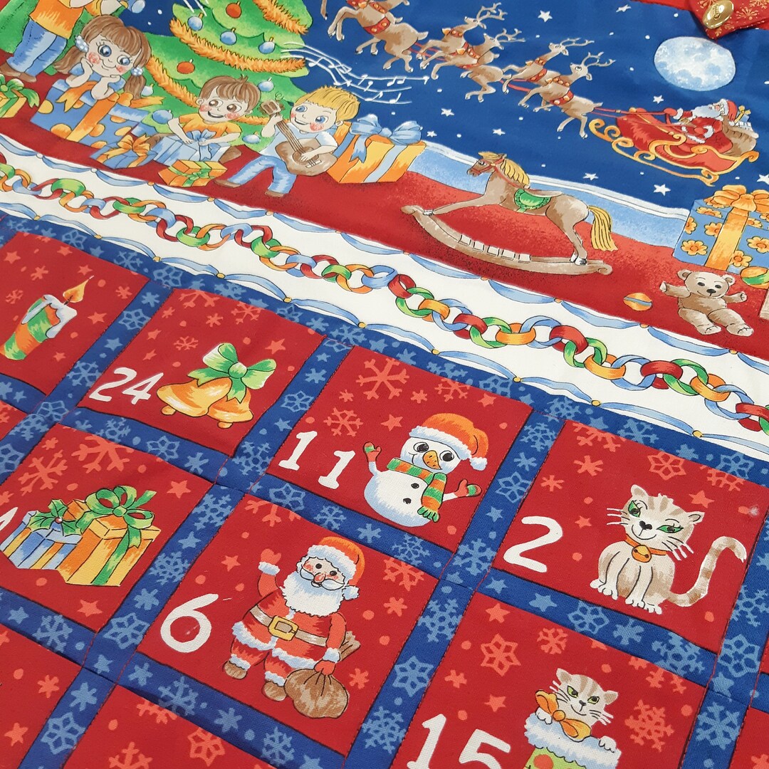 Santa Easy Fold up Advent Calendar Panel Make Your Own - Etsy