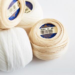 DMC Cordonnet Lace Crochet Cotton Yarn Thread | Blanc White Ecru Cream ...