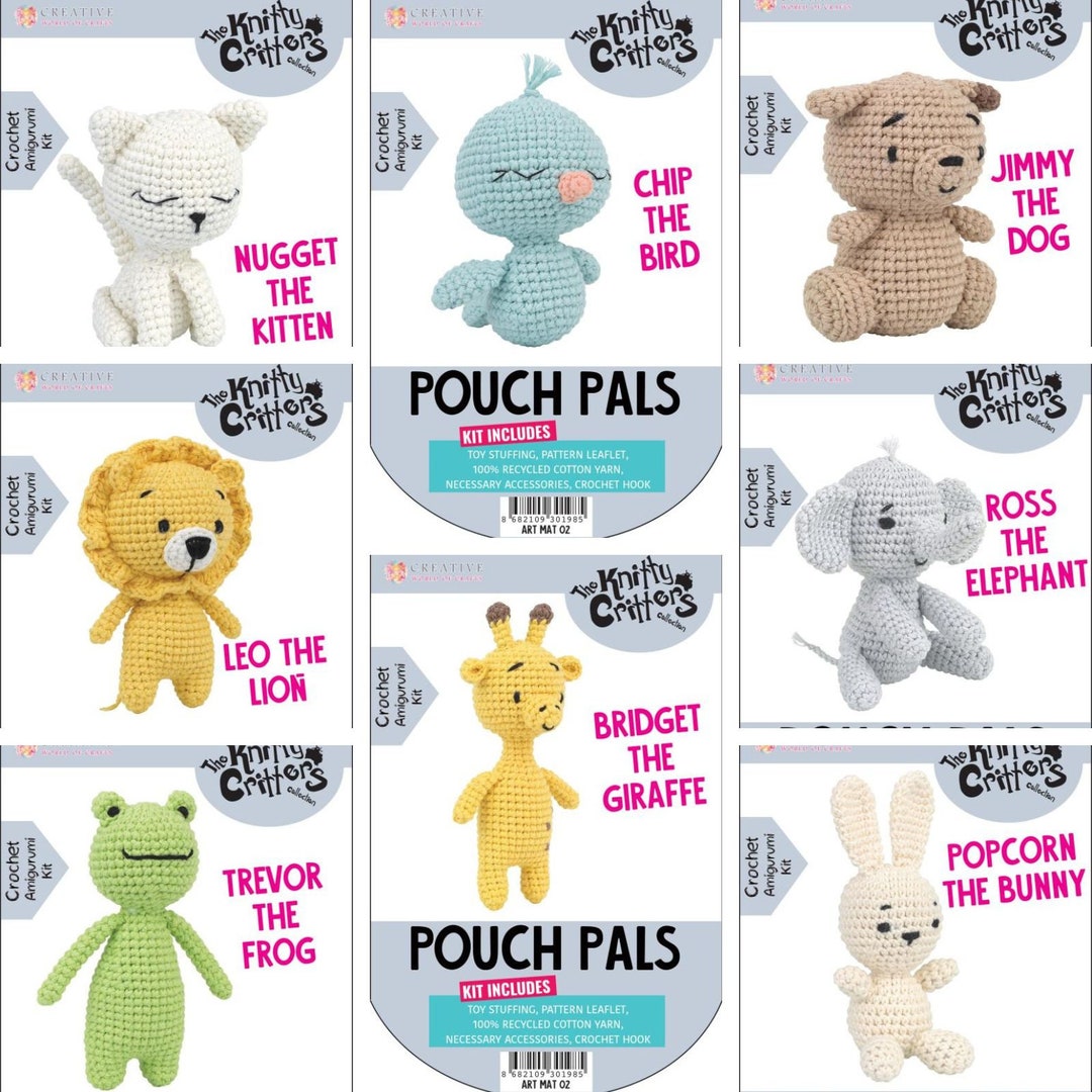 Animal Crochet Amigurumi Kit | Giraffe Rabbit Tiger Cat Bird Lion ...