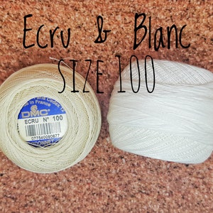 DMC Cordonnet Lace Crochet Cotton Yarn Thread | Blanc White Ecru Cream ...