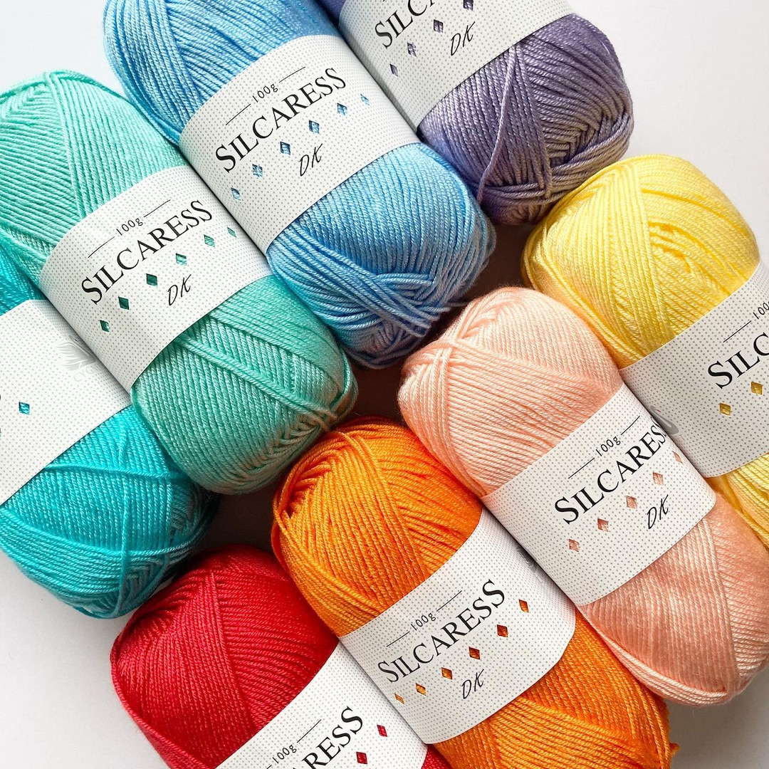 100g Cygnet Silcaress DK Double Knitting Crochet Yarn Premium Silky ...