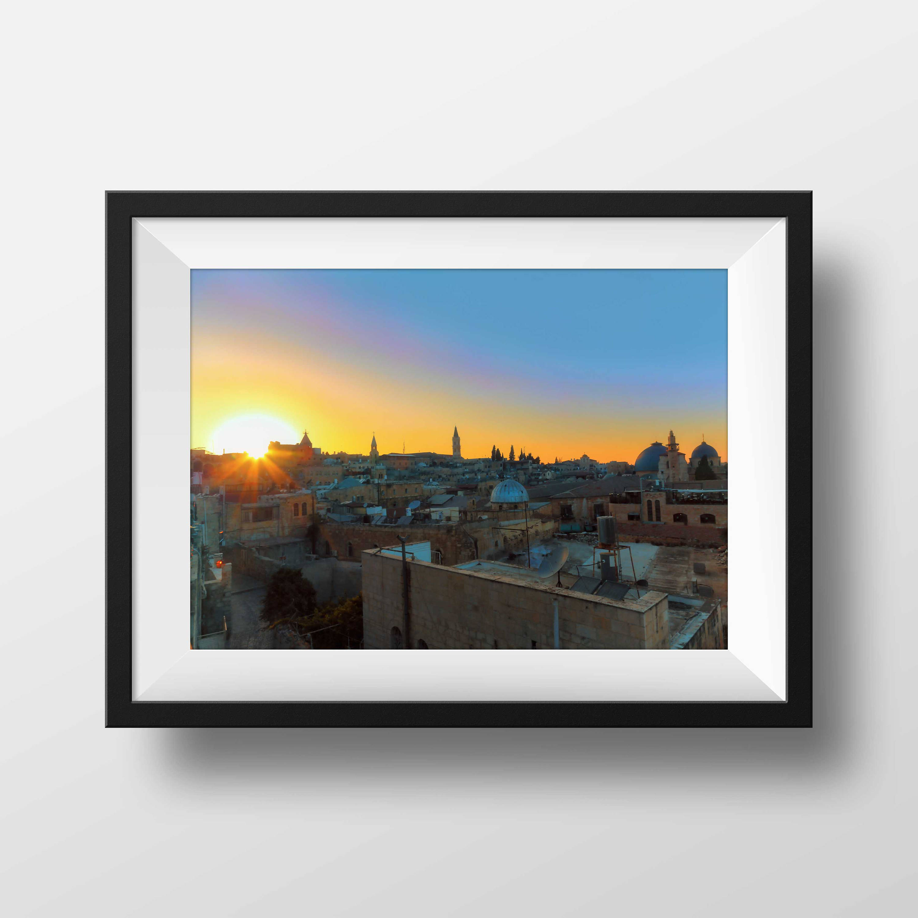 Jerusalem, Skyline, Bird's Eye View, Sunset, Home Decor, Large Art ...
