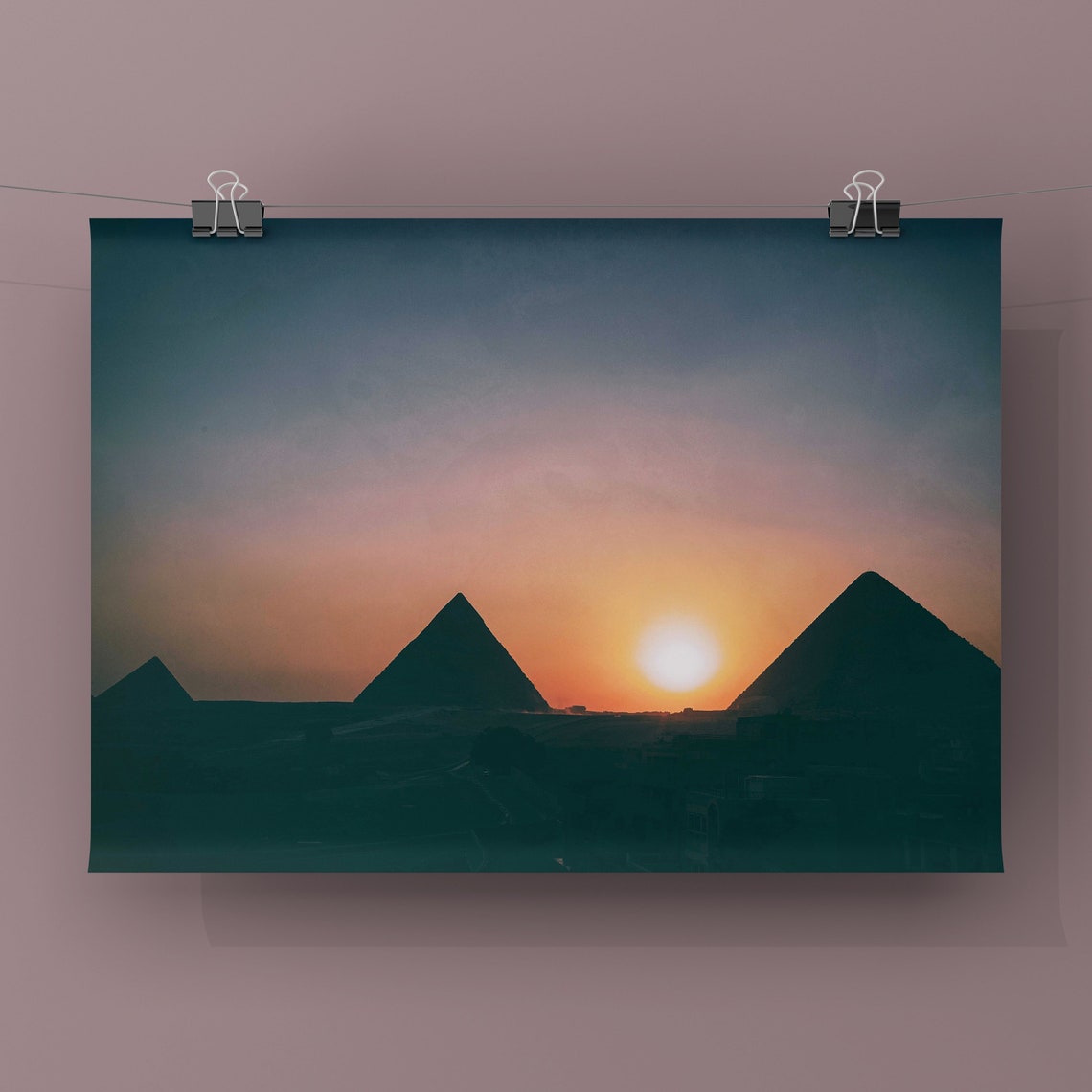Ancient Egypt, Egyptian Decor, UNFRAMED, Pyramids of Giza, Silhouette ...