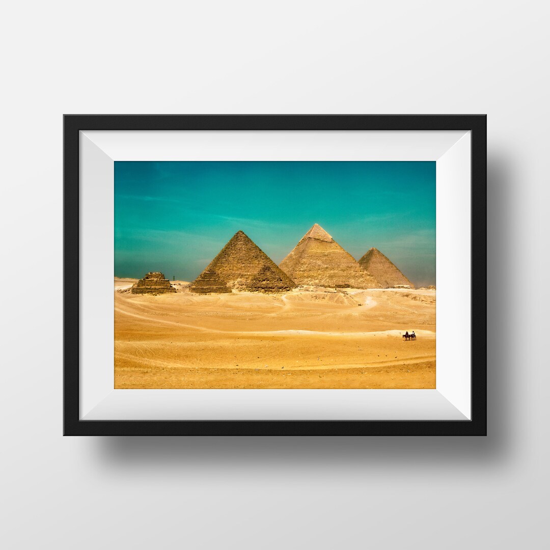Ancient Egypt, Pyramids of Giza, Egyptian Pyramid, UNFRAMED, Egypt Wall ...