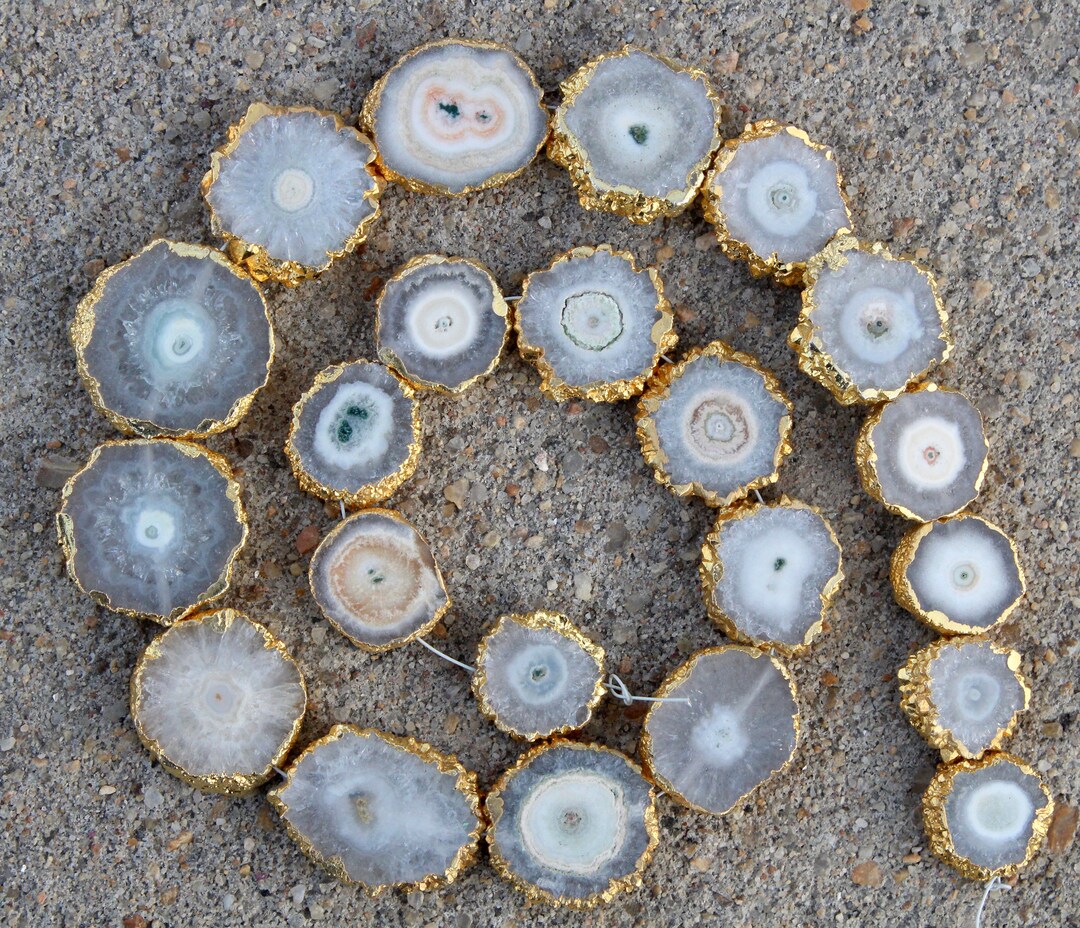 20 Pieces Smooth Raw Gold Plated Electroplating Solar Quartz Rough ...