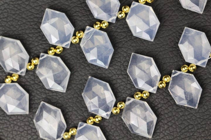 New Arrival 20 Piece Faceted Ice Quartz Gemstone Hexagon - Etsy