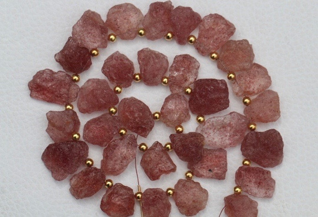 Best Quality 30 Pieces Raw STRAWBERRY QUARTZ Rough Beads 13 X - Etsy