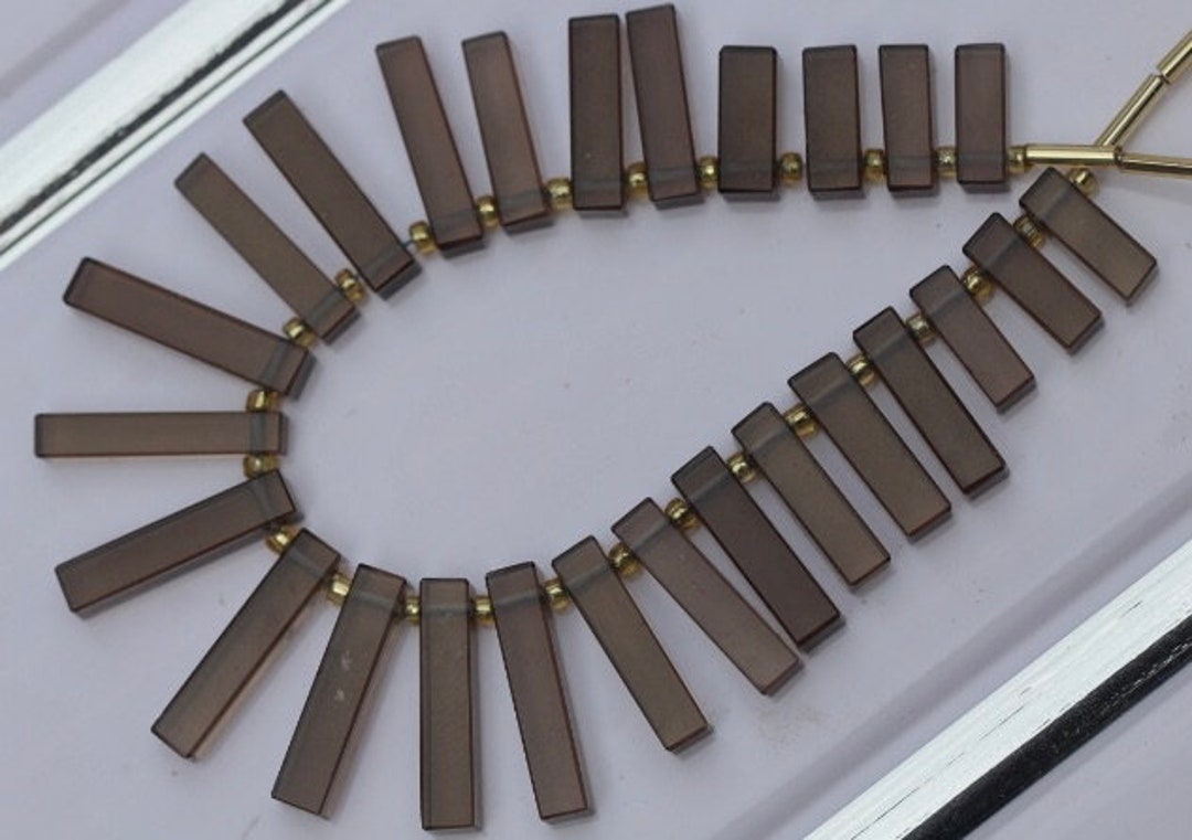 Nice 25 Piece Smooth 3D Cuboid Pencil SMOKY Briolettes - Etsy