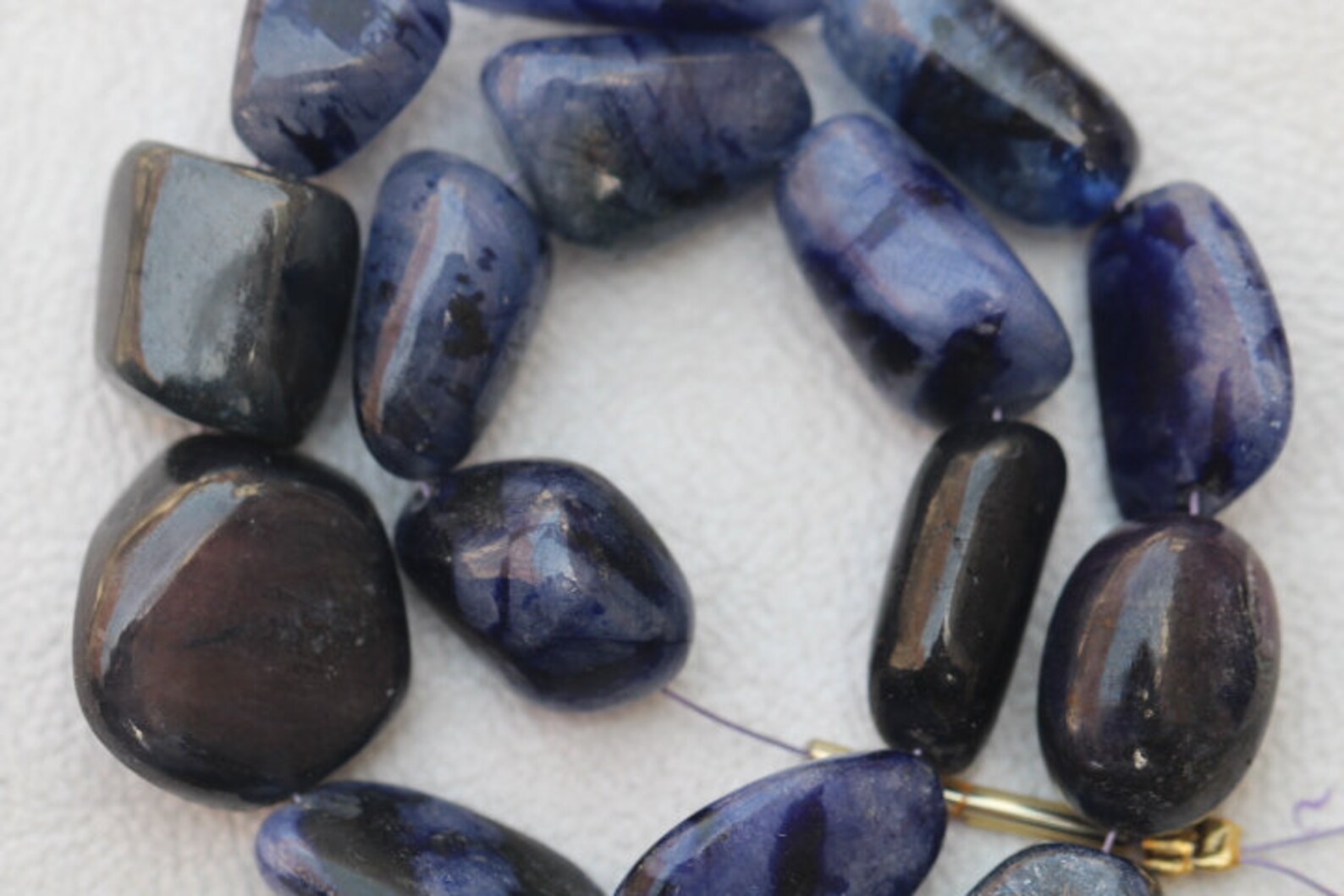 14 piece smooth BLUE sapphire potato beads 10 x 11 15 x 16 | Etsy