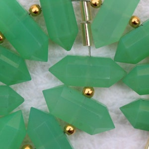 11 Pieces Faceted Chrysoprase Colour CHALCEDONY Pencil Beads ...