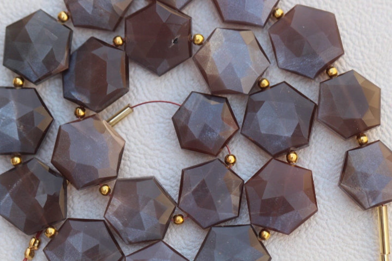 Natural 20 Piece Faceted Hexagons Drilled Coffee Moonstone - Etsy