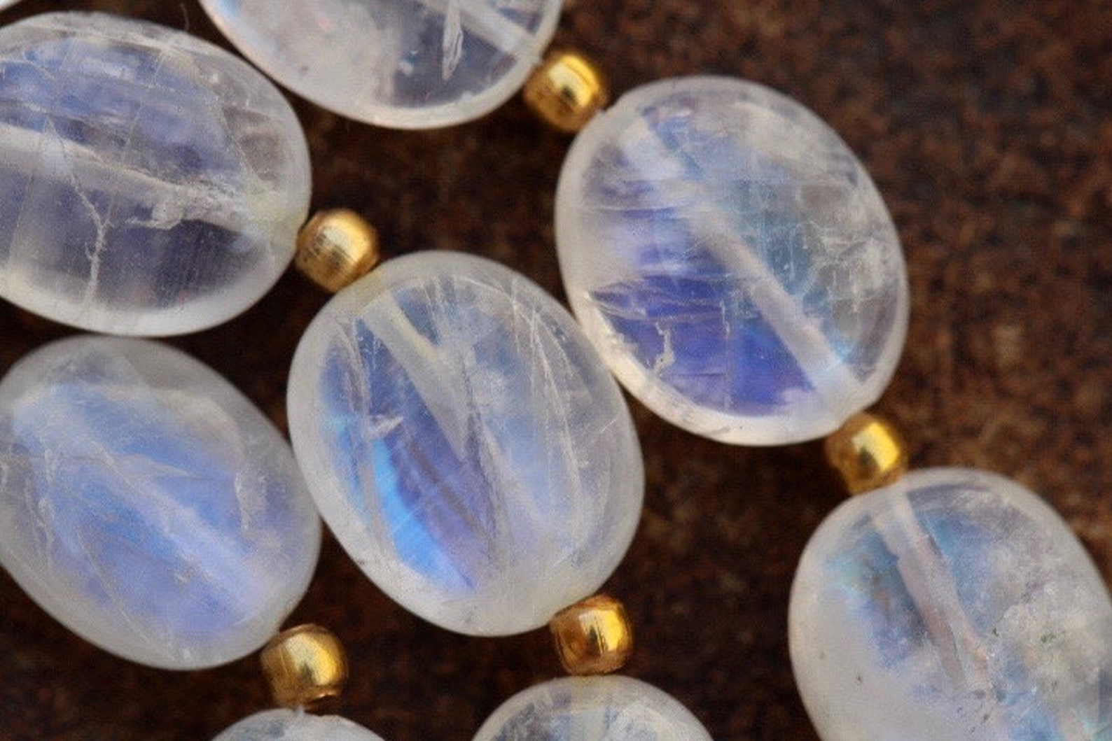 Natural 20 Piece Smooth Rainbow White Moonstone OVAL Gemstone | Etsy