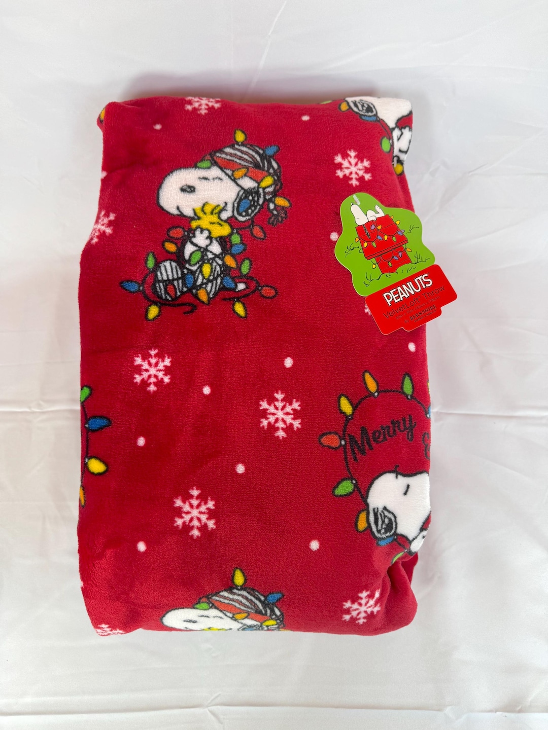 Peanuts Snoopy & Woodstock Red Christmas Throw Blanket - Etsy