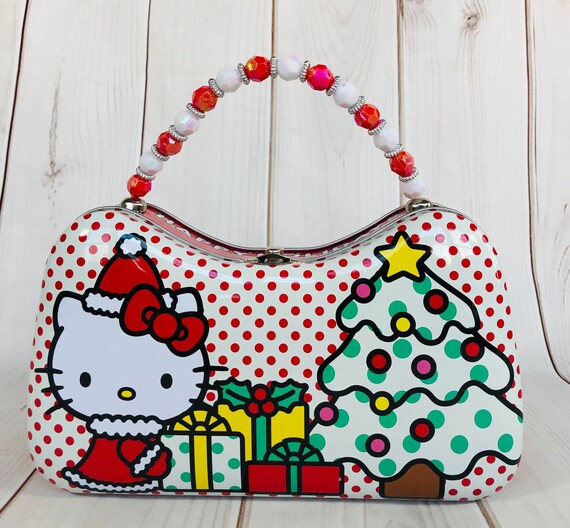 Hello Kitty Christmas Santa Tin Purse Bag Sanrio - Gem