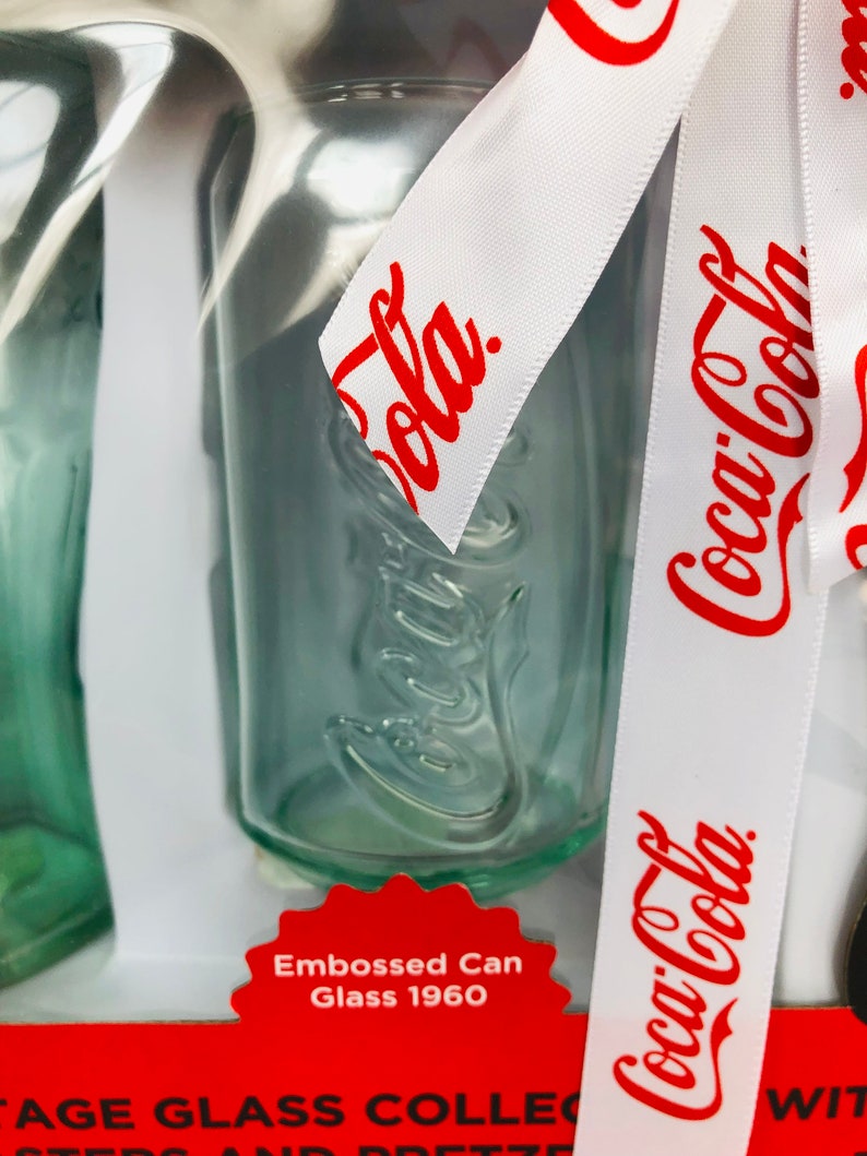 Coca Cola Glass Collectors Gift Set With Coasters Birthday - Etsy