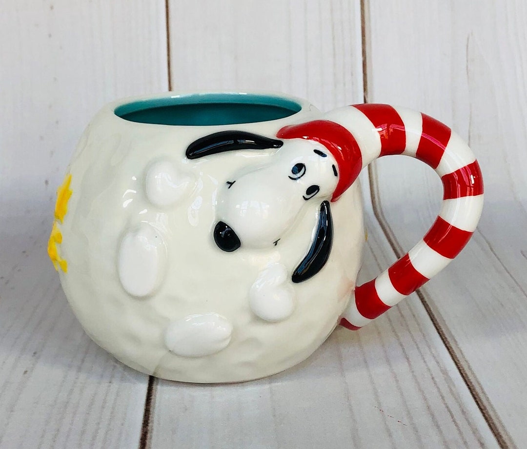 Peanuts Snoopy Woodstock Christmas Snowball Mug Coffee Cup - Etsy