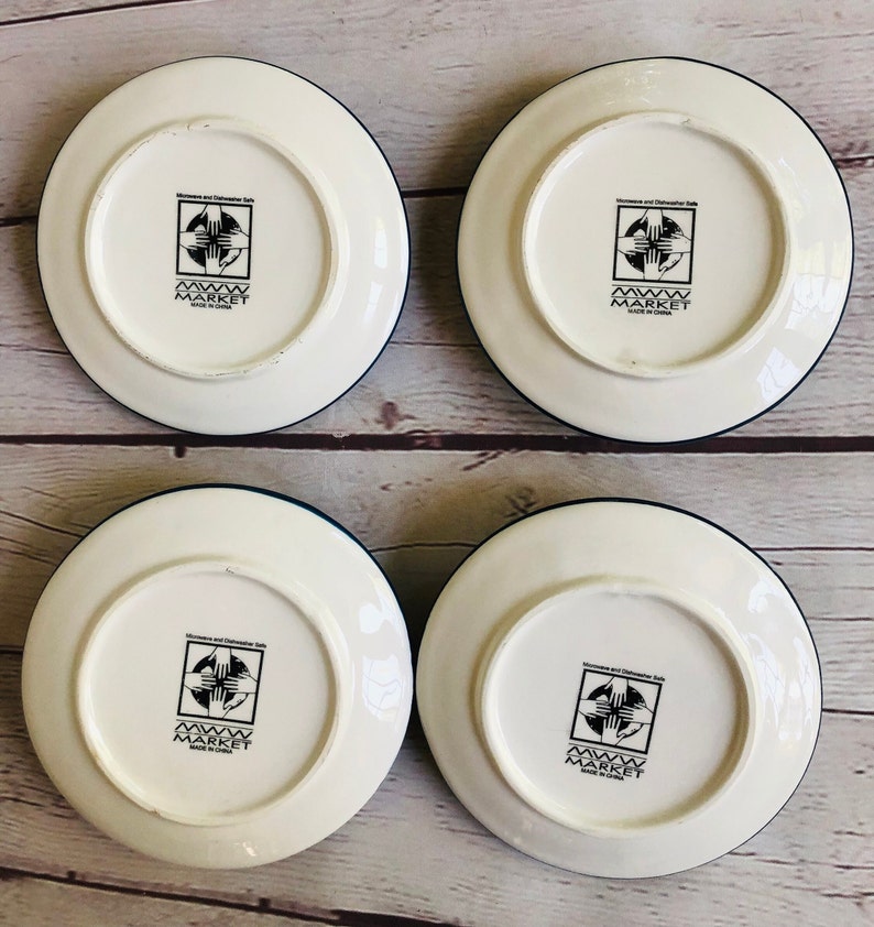 MWW Market 4 Mini Round Rooster Plates 4 1/2 Embossed Raised With Wall ...
