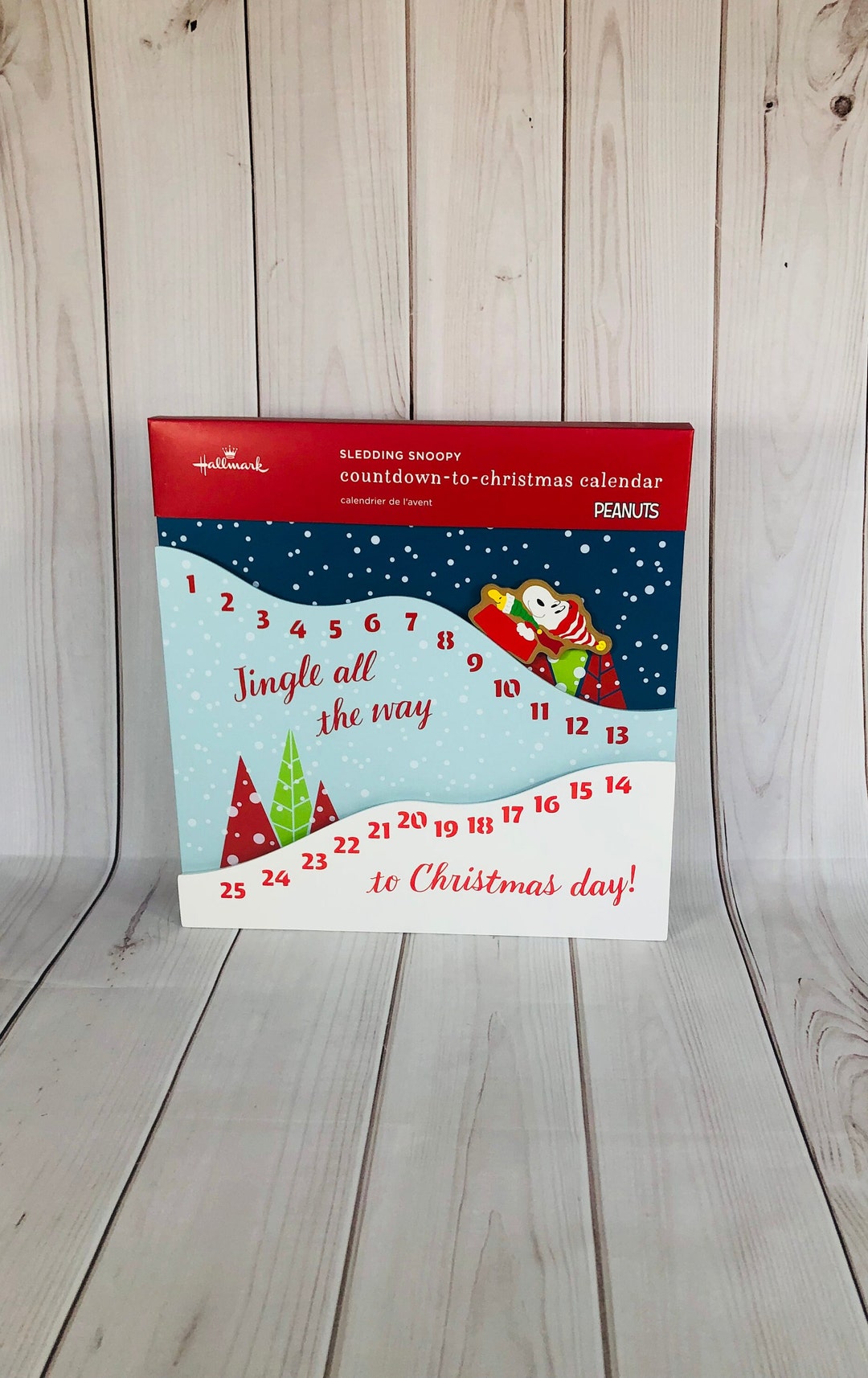 Peanuts Snoopy Sledding Christmas Countdown Advent Wood Calendar - Etsy