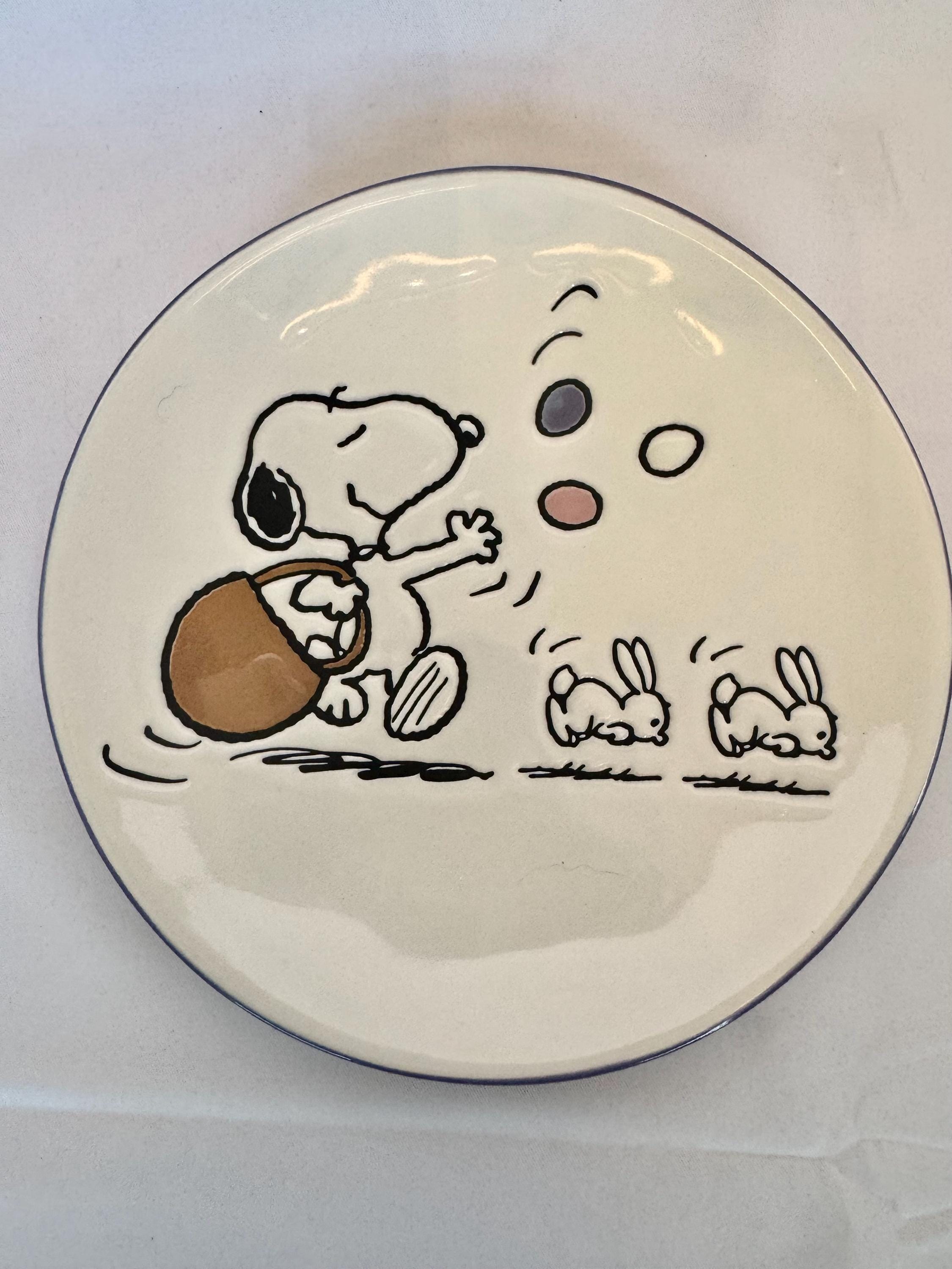 Peanuts Snoopy Easter Bunny Appetizer Plates Set of 4 - Etsy