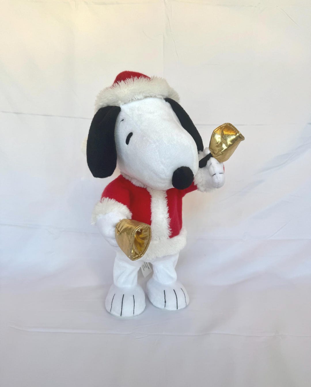 Vintage Christmas Peanuts Santa Snoopy Bell Ringer With Sound & Motion ...