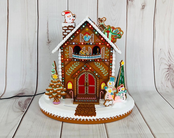 Christmas Deck the Gingerbread House Musical Tabletop Decoration ...