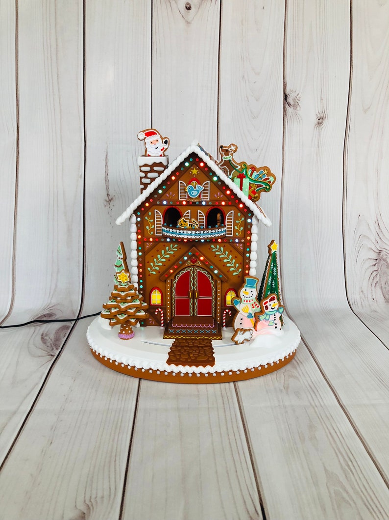 Christmas Deck the Gingerbread House Musical Tabletop Decoration - Etsy